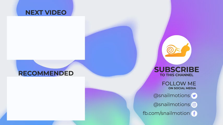Free YouTube End Screen Template After Effects Snail Motion